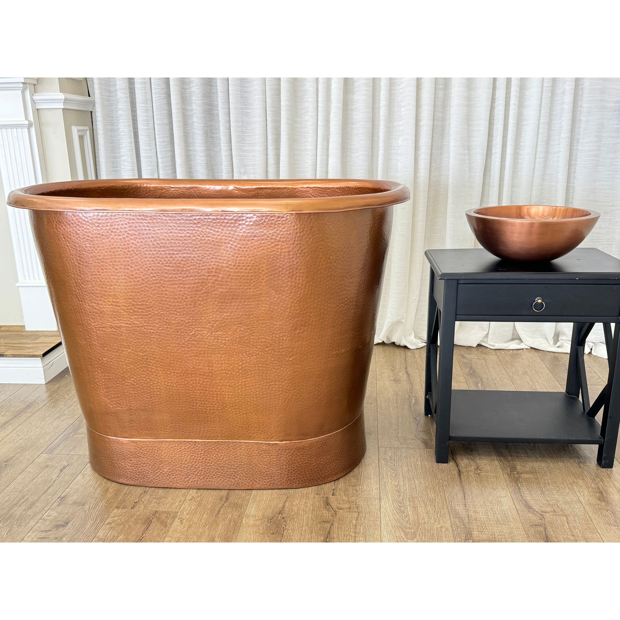 Antique Copper Hammered Oval Japanese Soaking Tub – Copper Baths